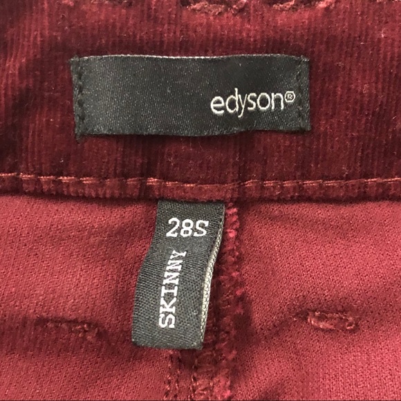 Edyson | Jeans | Edyson Hampton Corduroy Skinny Jean In Burgundy | Poshmark